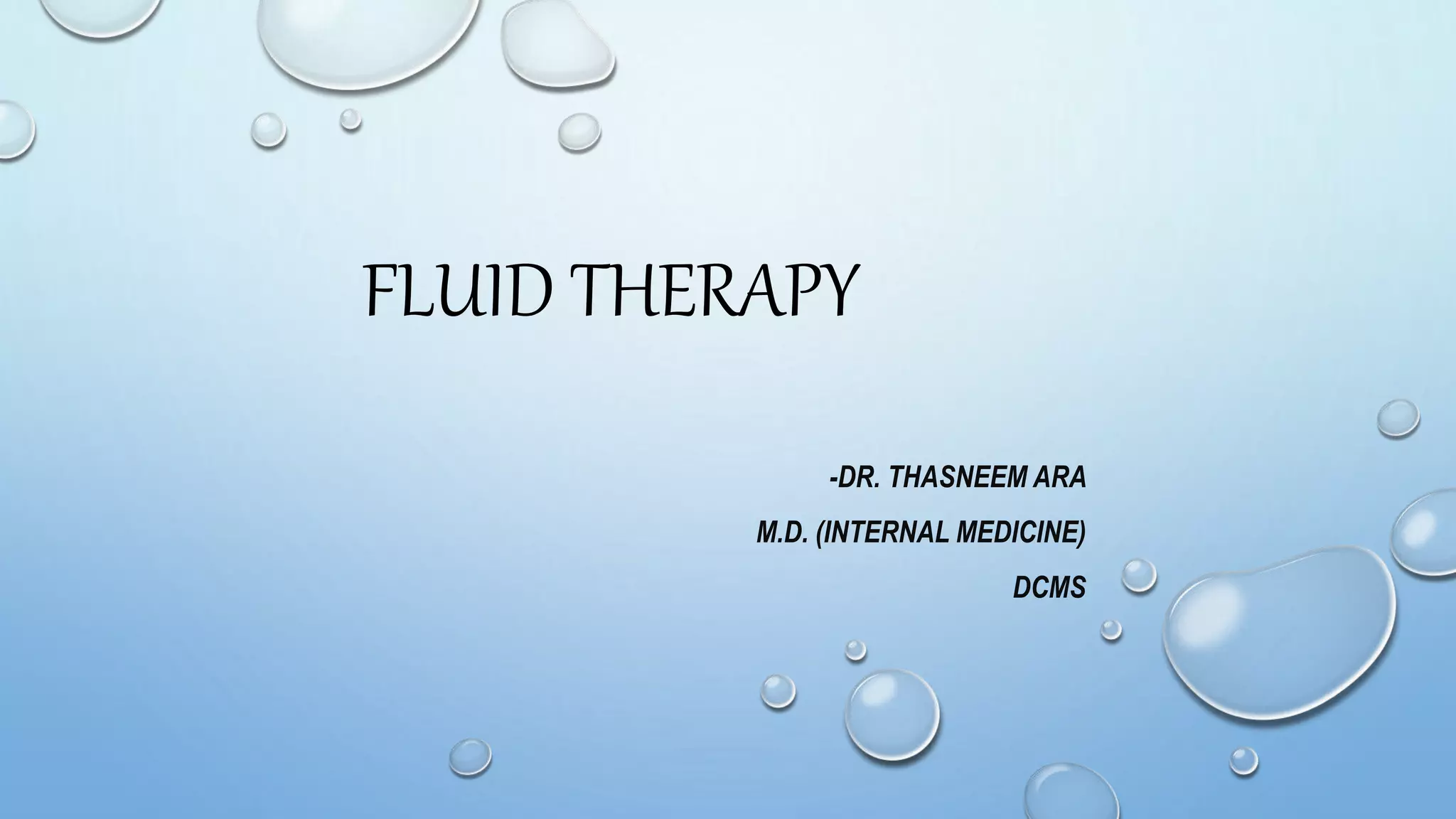 Fluid theraphy | PPT