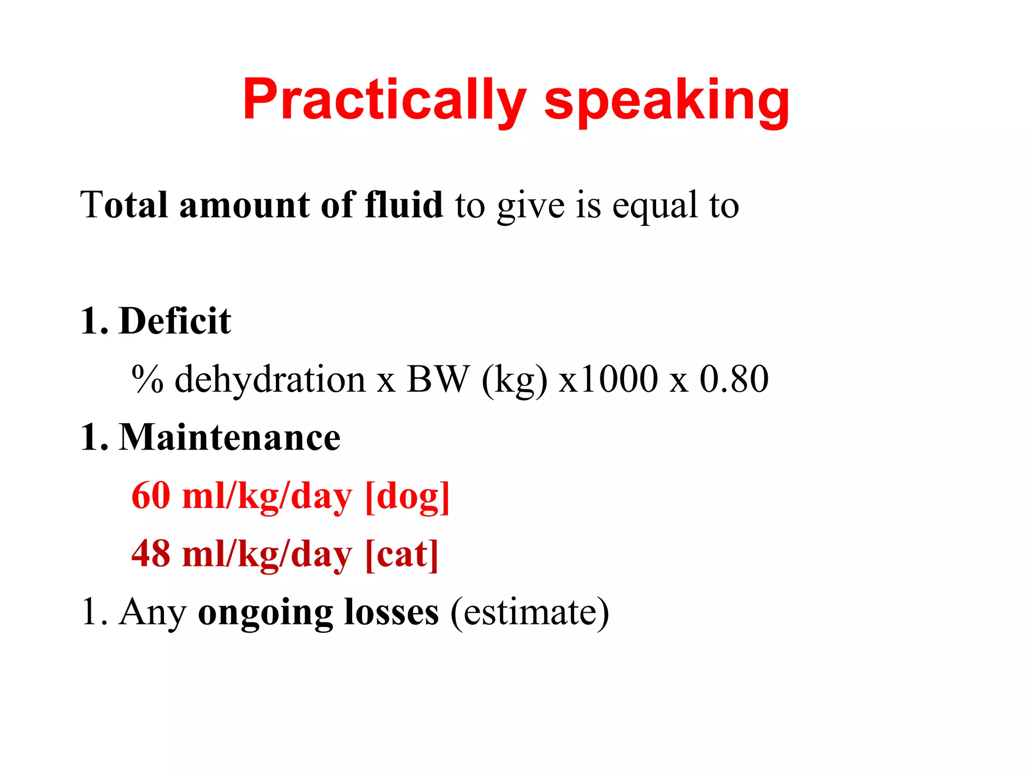Fluid therapy_Animals | PPT