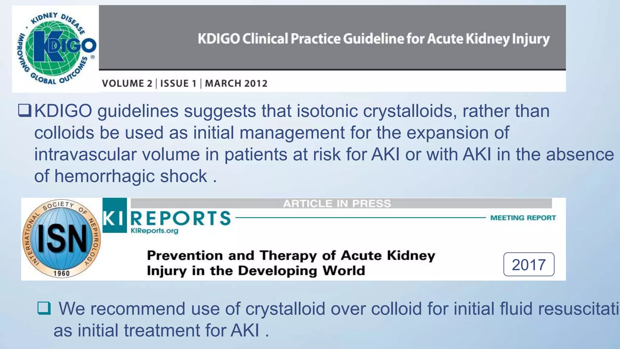 Fluid Therapy In AKI | PPTX | First Aid | Injuries