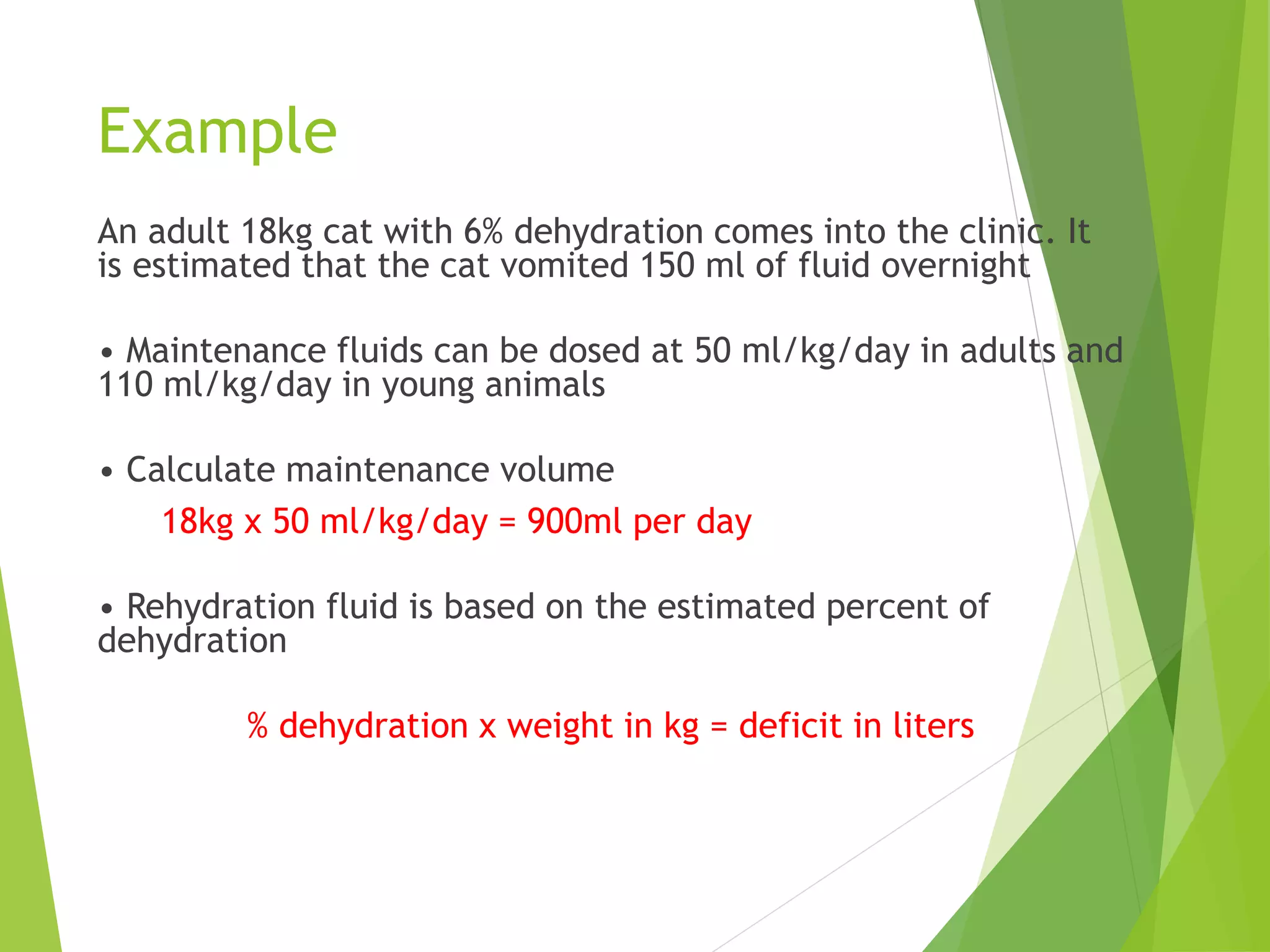 Fluid therapy in animals | PPTX