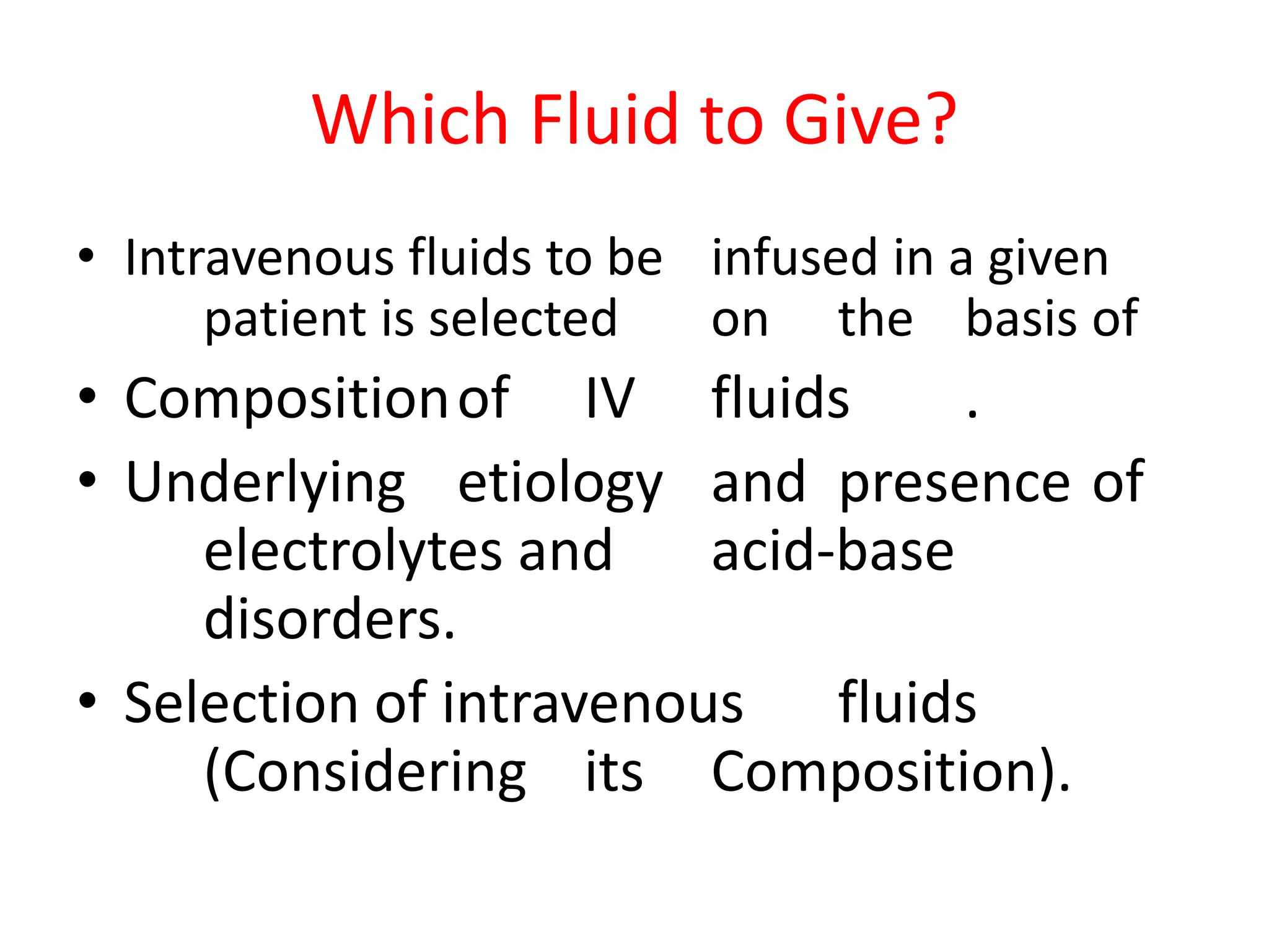 Fluid therapy in medical disorders | PPTX