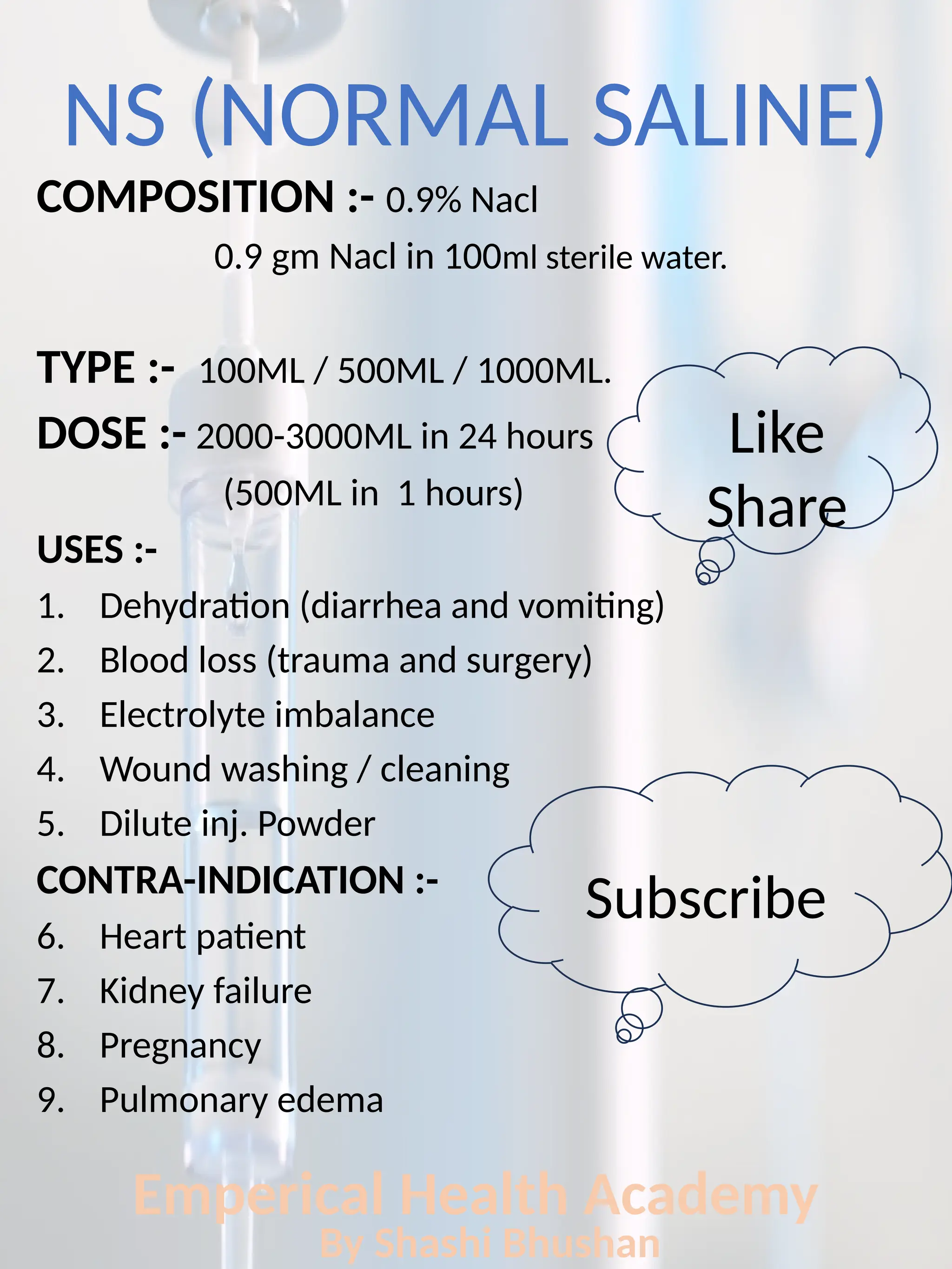 IV fluid Types, composition, Dose, Uses. | PPTX