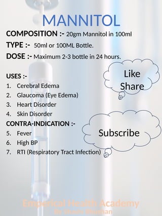IV fluid Types, composition, Dose, Uses. | PPTX