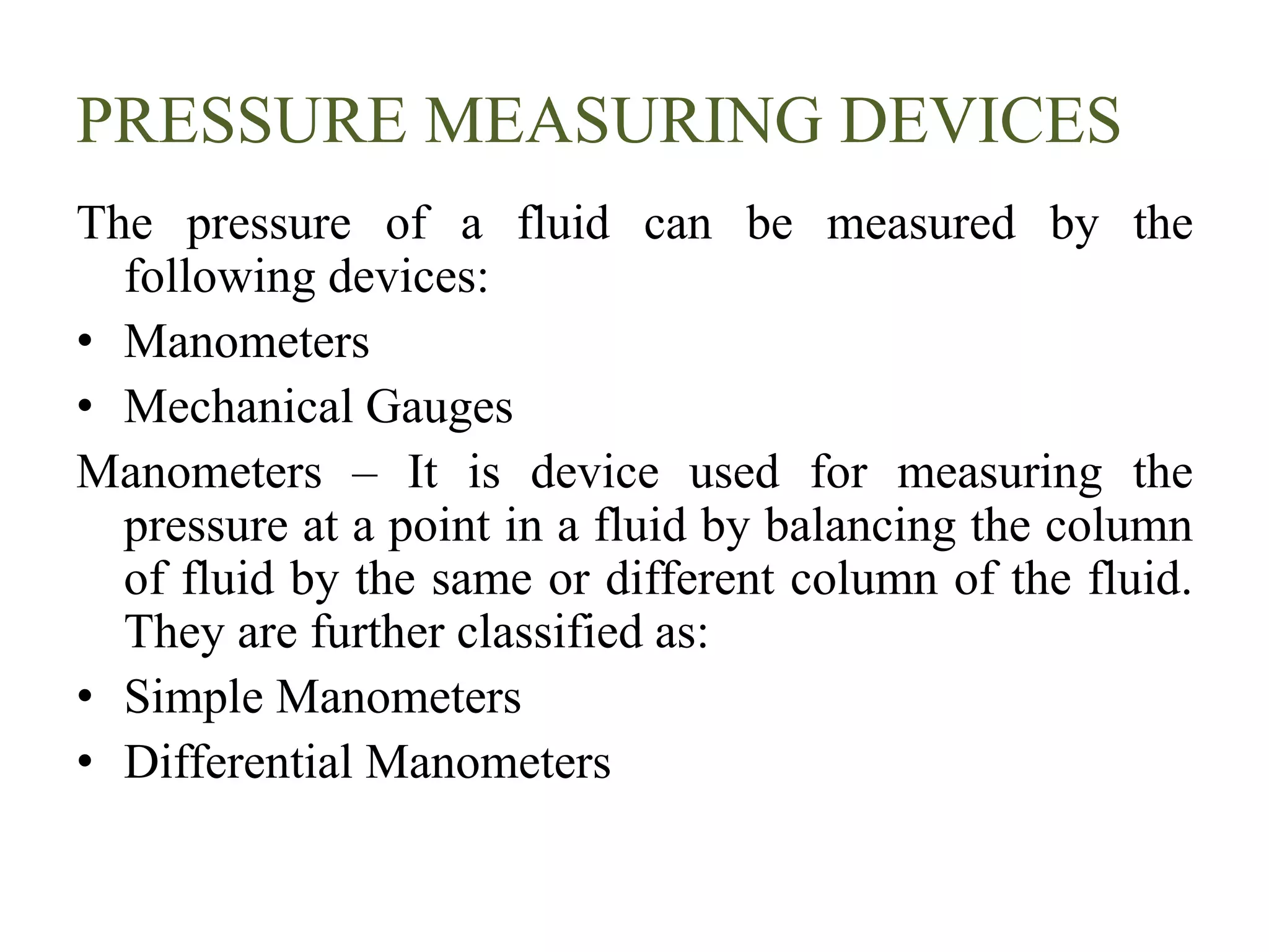 Pressure measuring device | PPTX | Physics | Science