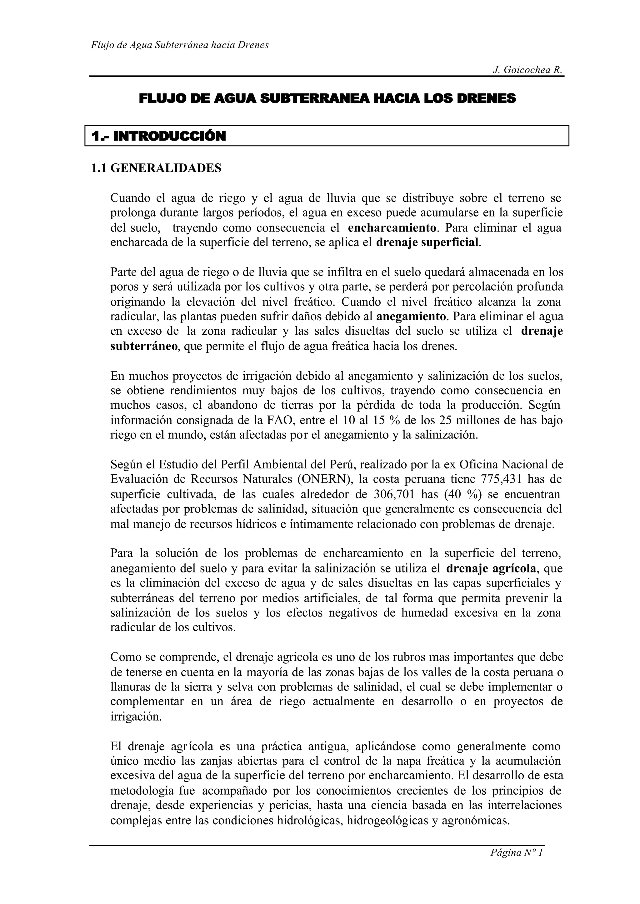 Flujo de agua drenes | PDF
