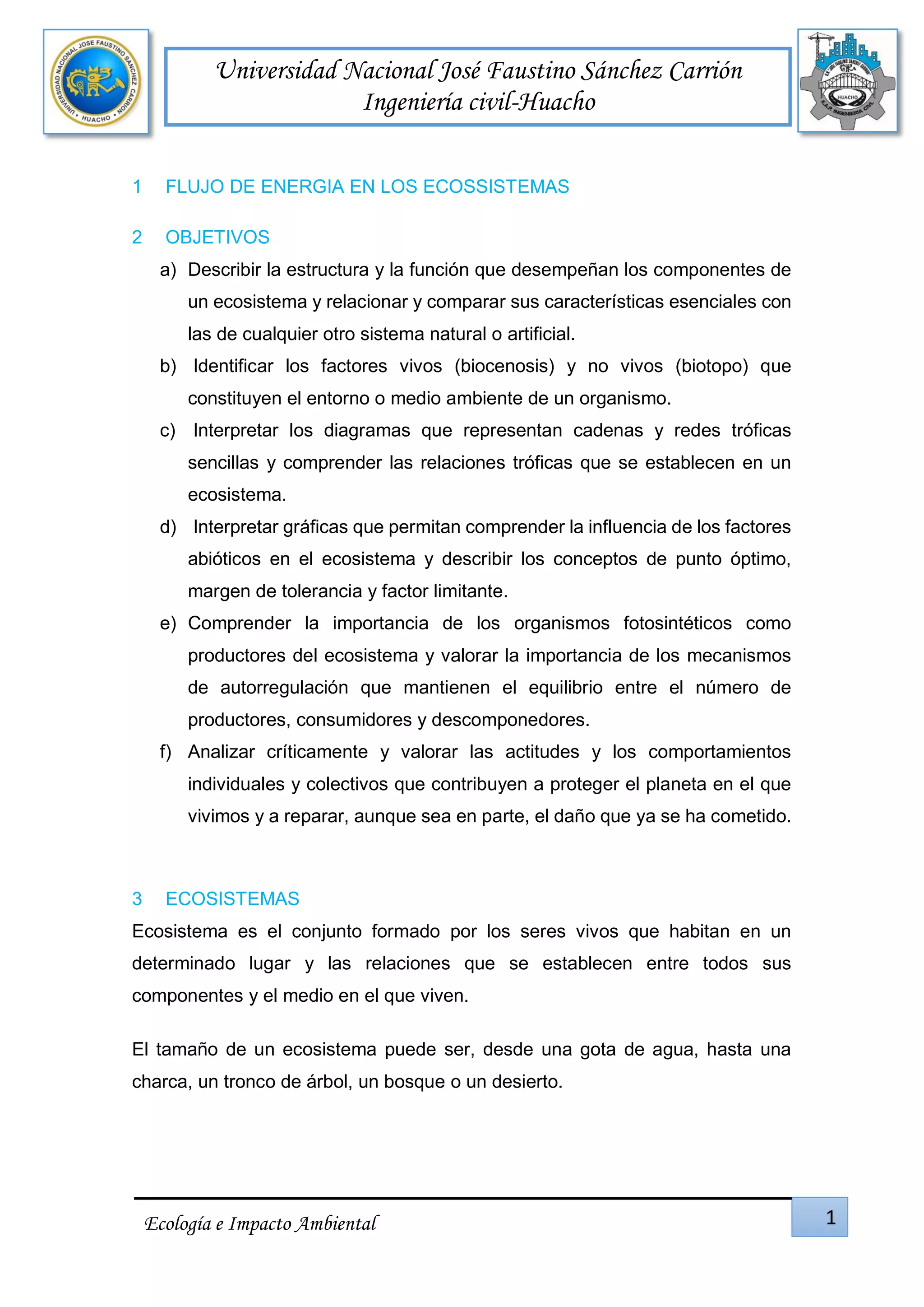 Flujo de energia en los ecosistemas | PDF