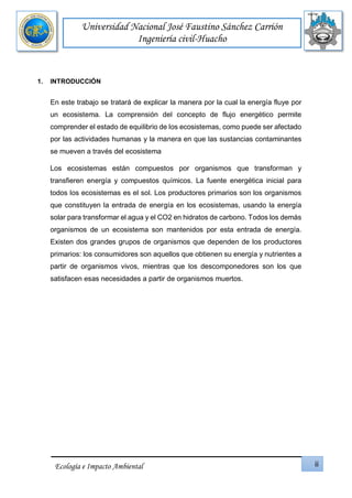 Flujo de energia en los ecosistemas | PDF