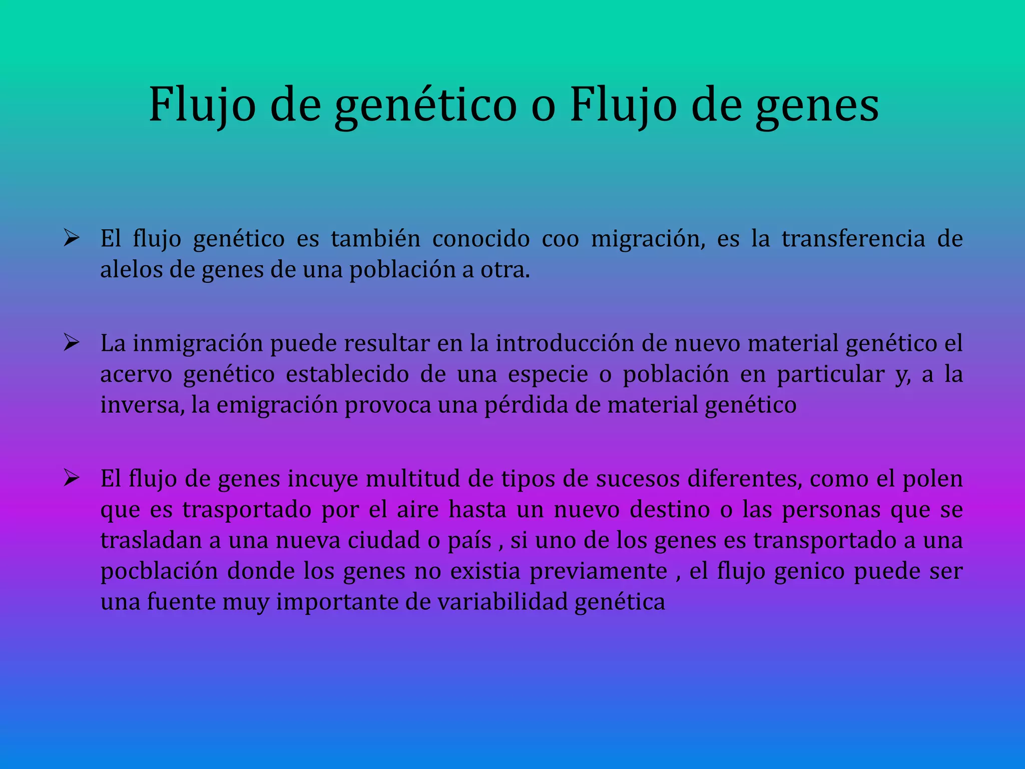 Flujos geneticos | PPT