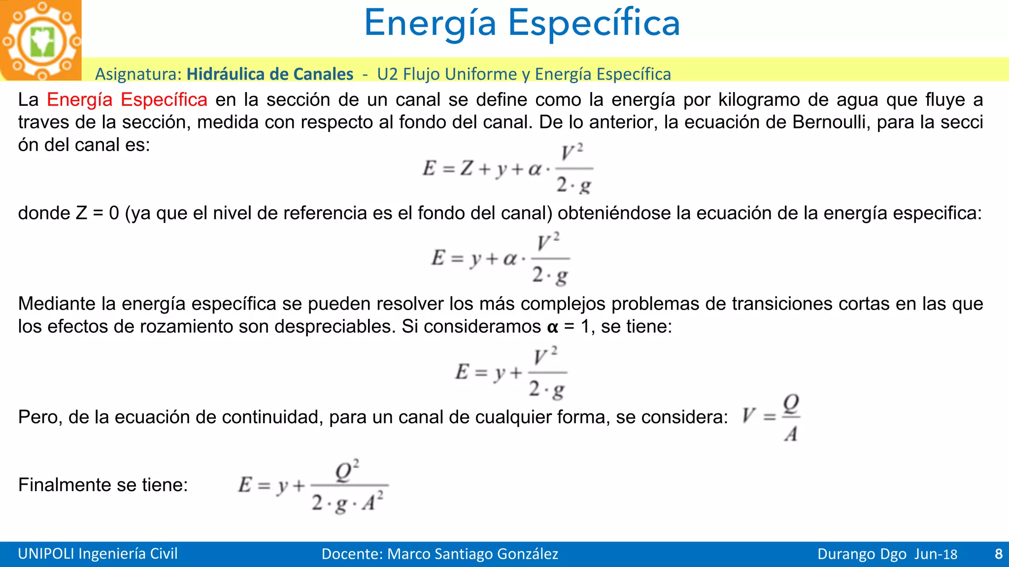 Flujo Uniforme y Energía Especifica guia de clase.pdf