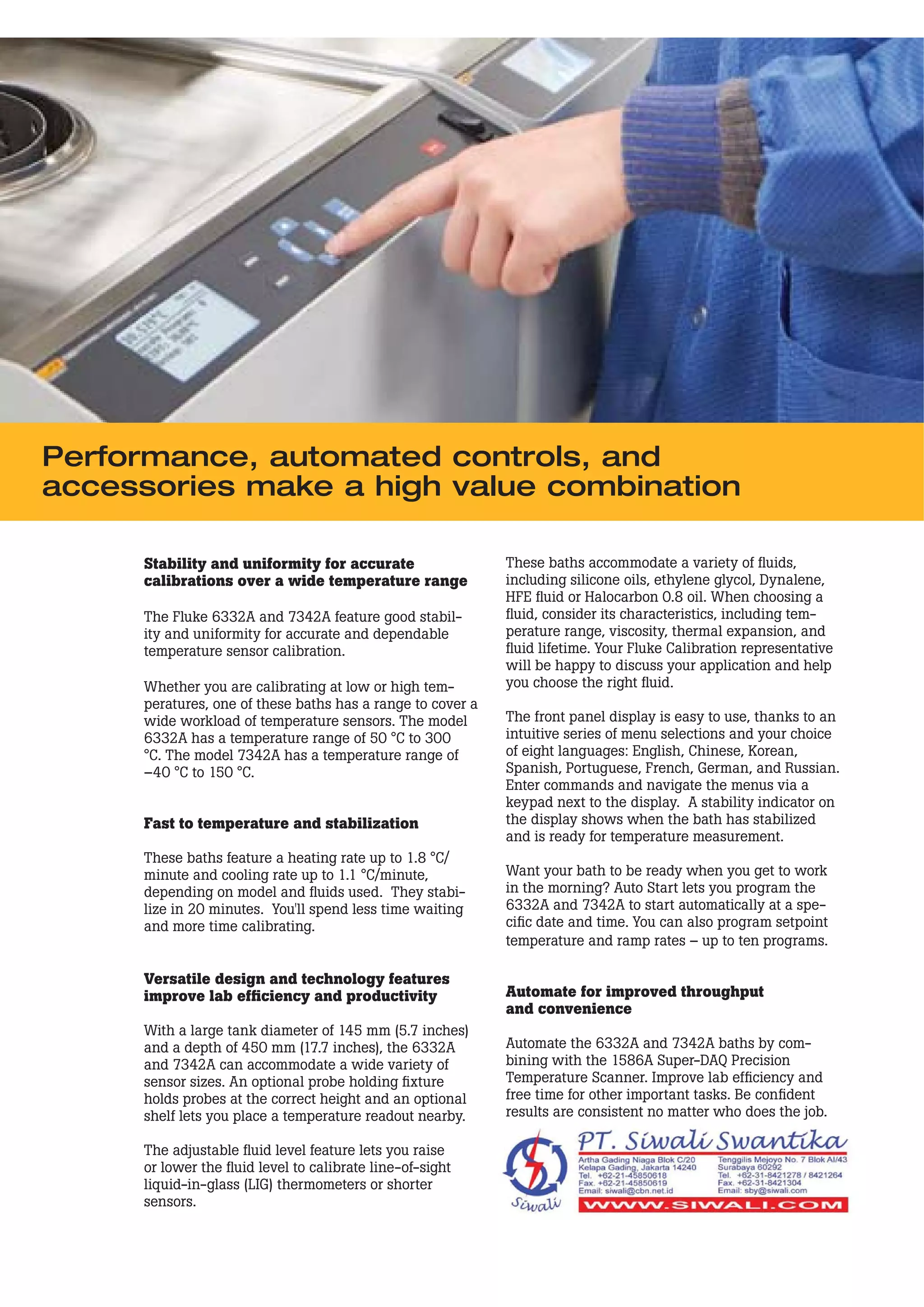 Brosur 6332A / 7342A Temperature Calibration Baths | PDF