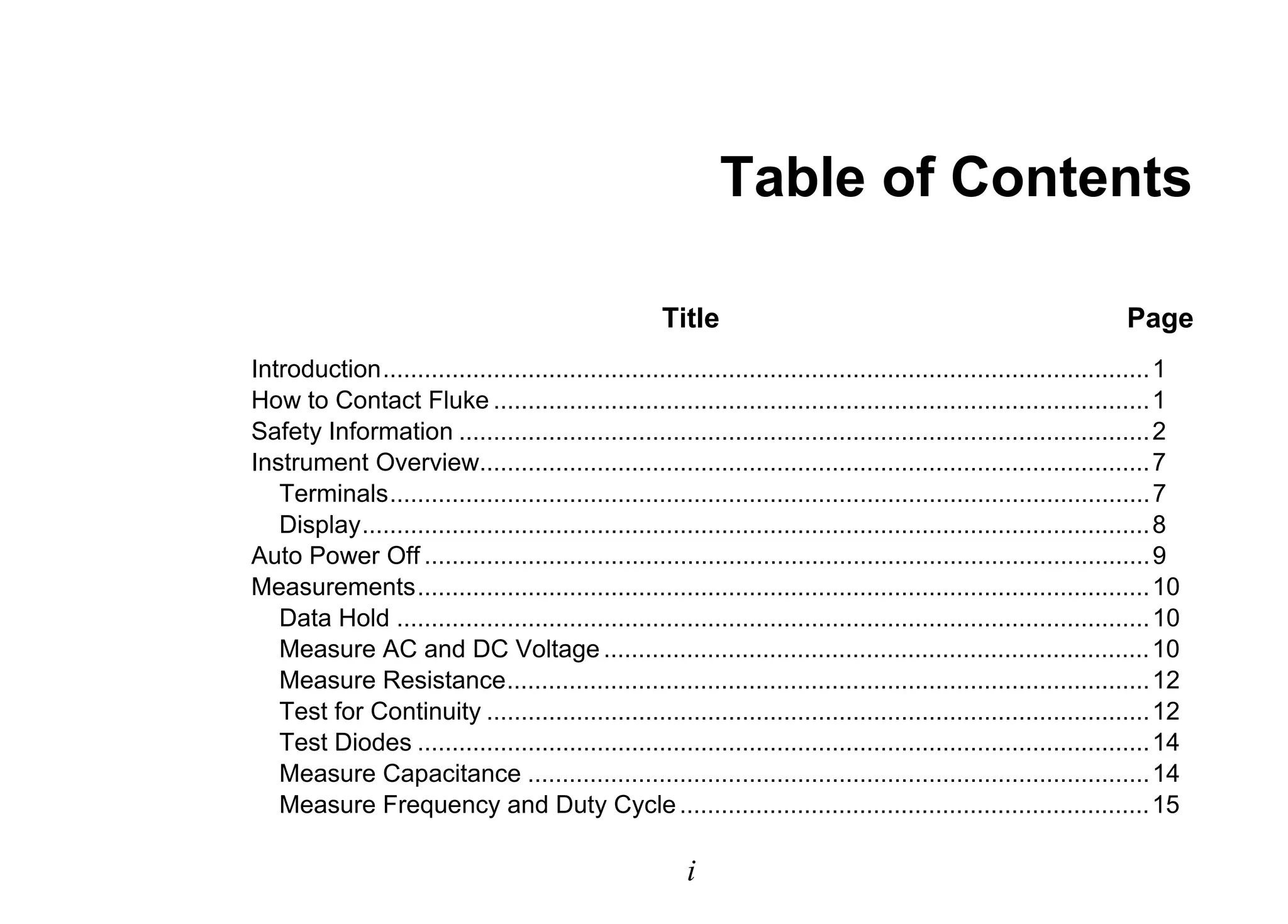 Fluke 101 Basic Digital Multimeter User Manual | PDF
