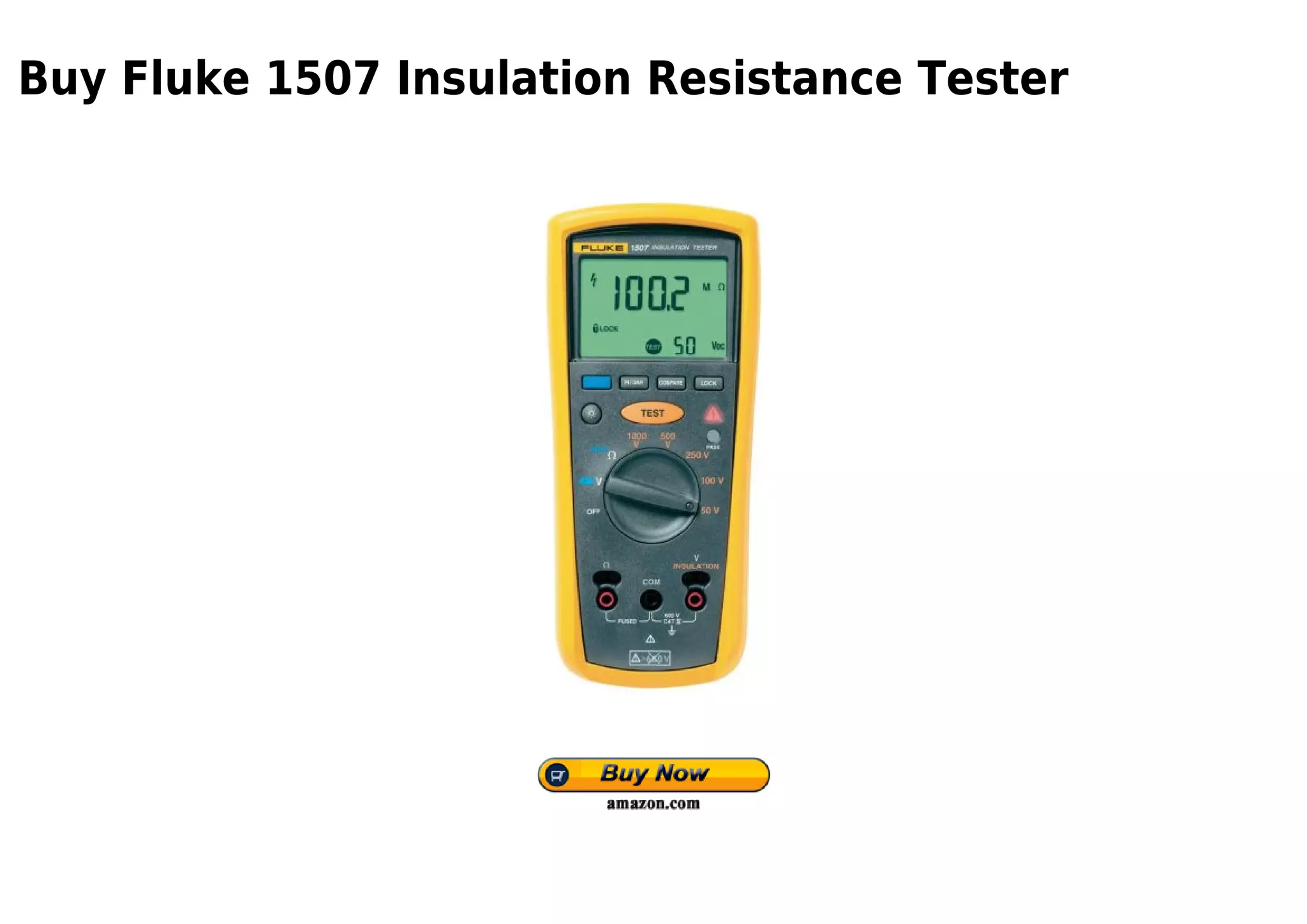Fluke 1507 insulation resistance tester | PDF
