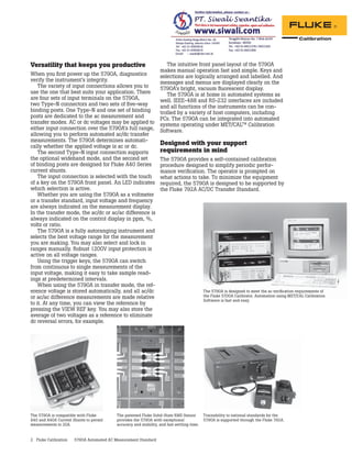 Datasheet Fluke Automated AC Measurement Standard. Hubungi PT. Siwali ...