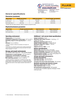 Datasheet Fluke A40B. Hubungi PT. Siwali Swantika 021-45850618 | PDF