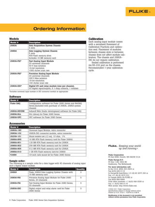 Datasheet Fluke Data Acquisition System. Hubungi PT. Siwali Swantika 021-45850618