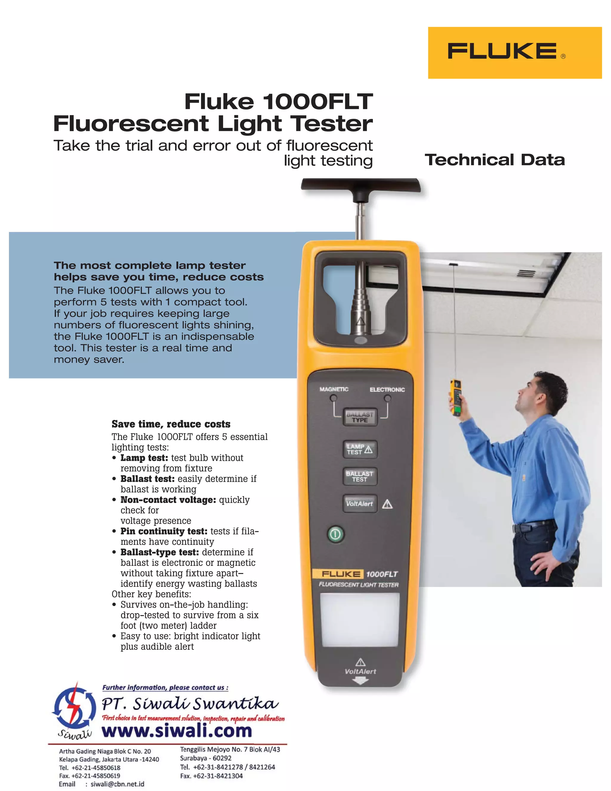 Datasheet Fluke 1000FLT. Hubungi PT. Siwali Swantika 021-45850618 | PDF