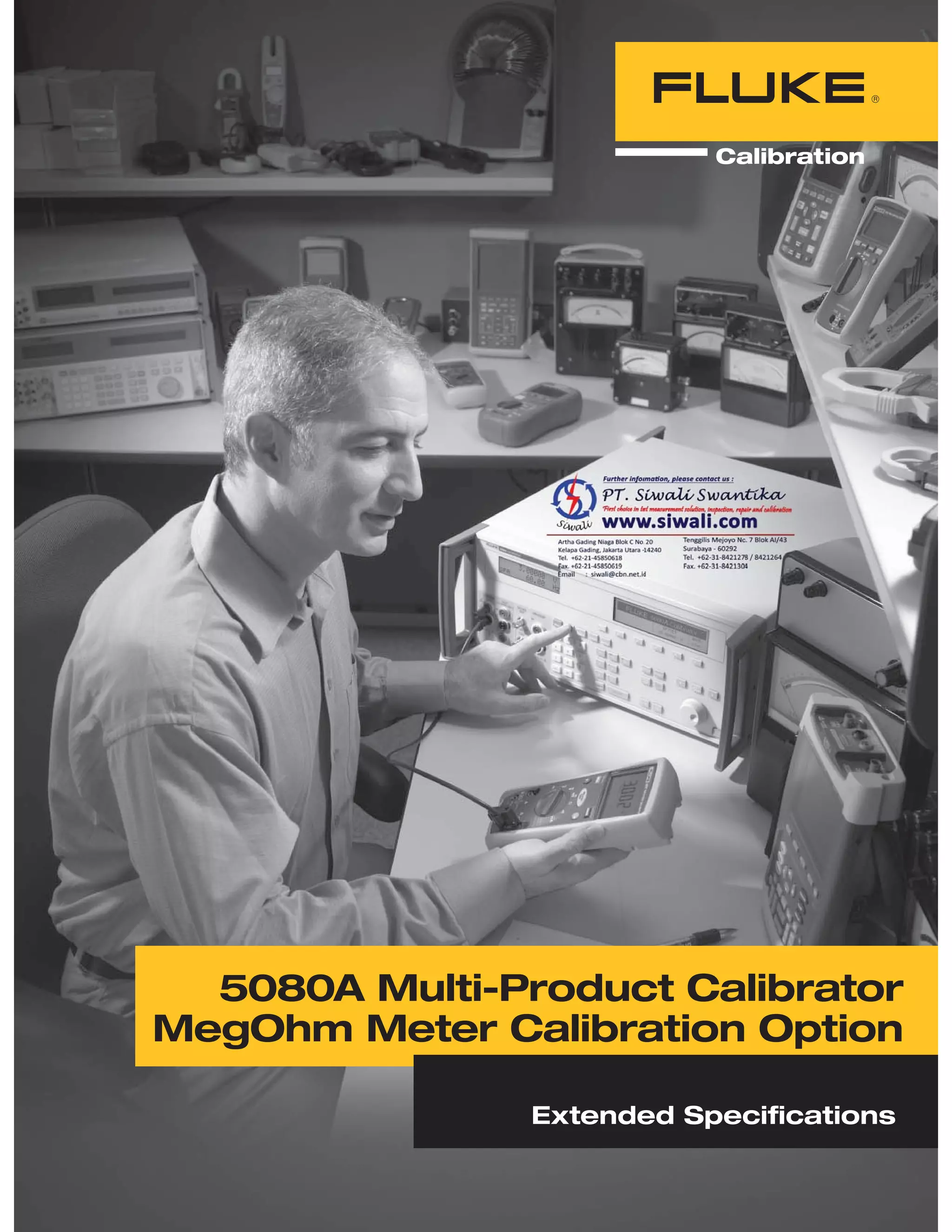 Datasheet Fluke 5080A Multi-Product Calibrator MegOhm Meter Calibration ...