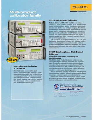 Datasheet Fluke 5502A. Hubungi PT. Siwali Swantika 021-45850618 | PDF