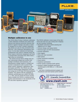 Datasheet Fluke 5522A. Hubungi PT. Siwali Swantika 021-45850618 | PDF