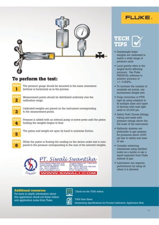 Fluke Catalog | Pressure Calibration Application and Solutions | PDF