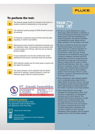 Fluke Catalog | Pressure Calibration Application and Solutions | PDF
