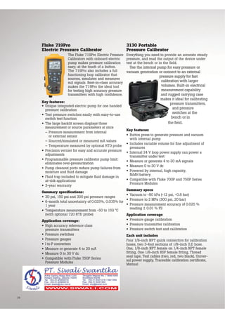 Fluke Catalog | Pressure Calibration Application and Solutions | PDF