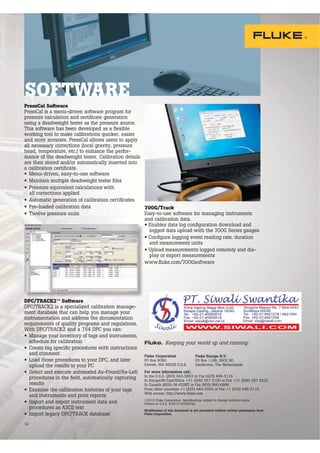 Fluke Catalog | Pressure Calibration Application and Solutions | PDF