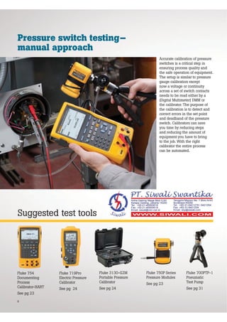 Fluke Catalog | Pressure Calibration Application and Solutions | PDF