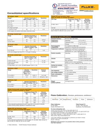 Datasheet Fluke 7526A. Hubungi PT. Siwali Swantika 021-45850618 | PDF ...