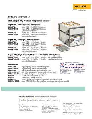 Datasheet Fluke 1586A Super-DAQ Extended Specification. Hubungi PT ...