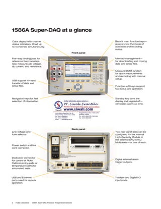 Datasheet Fluke 1586A Super-DAQ Extended Specification. Hubungi PT ...