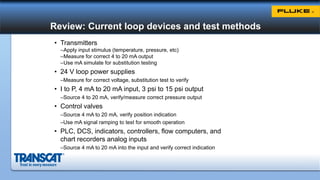 Testing and Troubleshooting 4-20 mA Control Loops Presented by Fluke ...