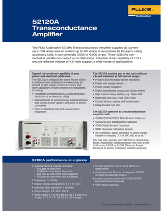 Datasheet Fluke 52102A. Hubungi PT. Siwali Swantika 021-45850618 | PDF