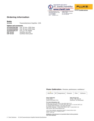 Datasheet Fluke 52120A Extended. Specification. Hubungi PT. Siwali ...