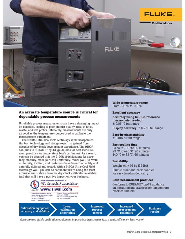 Datasheet Fluke 9190A. Hubungi PT. Siwali Swantika 021-45850618 | PDF
