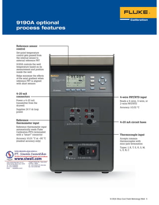 Datasheet Fluke 9190A. Hubungi PT. Siwali Swantika 021-45850618 | PDF