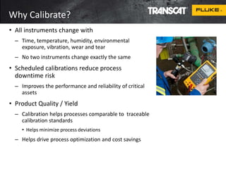 Transcat and Fluke Webinar: Streamlining Instrument Calibration | PPT