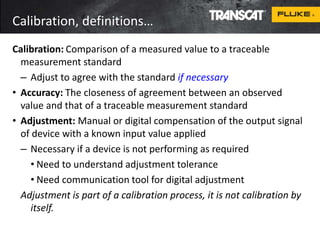 Transcat and Fluke Webinar: Streamlining Instrument Calibration | PPT