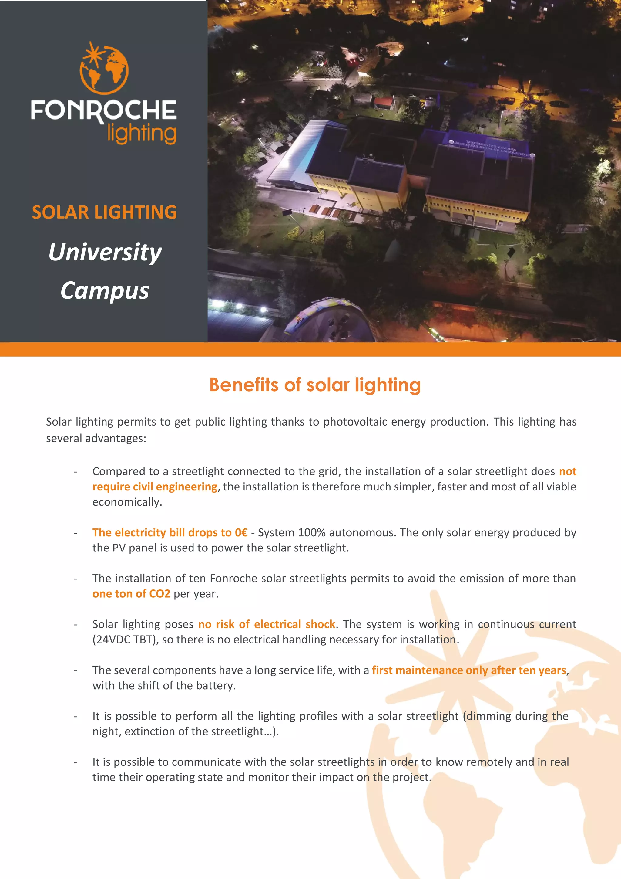 Fonroche Solar Street Lighting Case Study: University Cafeteria ...