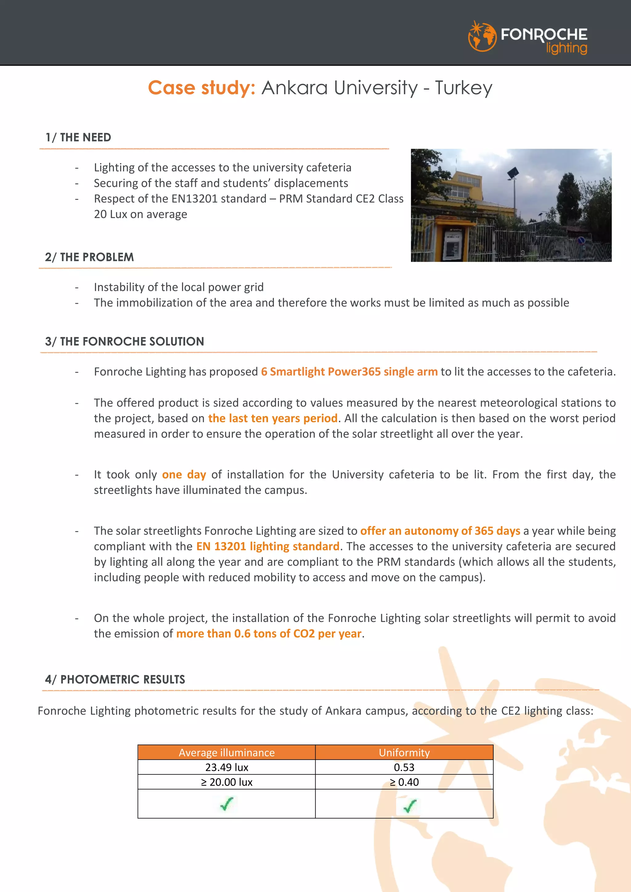 Fonroche Solar Street Lighting Case Study: University Cafeteria ...