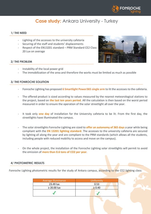 Fonroche Solar Street Lighting Case Study: University Cafeteria ...