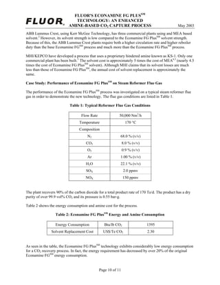 Fluor EconamineFGPlus Technology | PDF