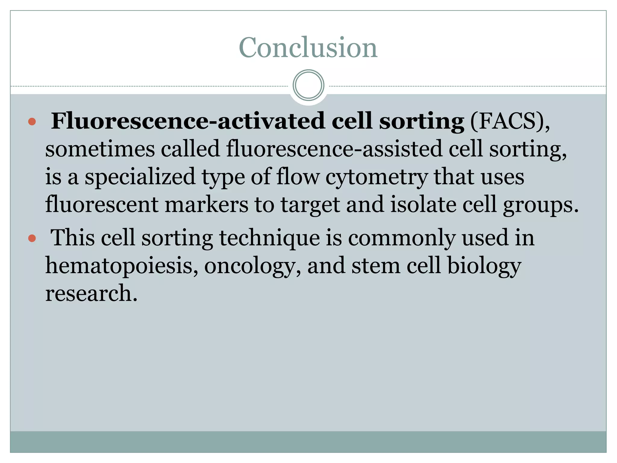 Fluorescence Activated Cell Sorting Facs Pptx