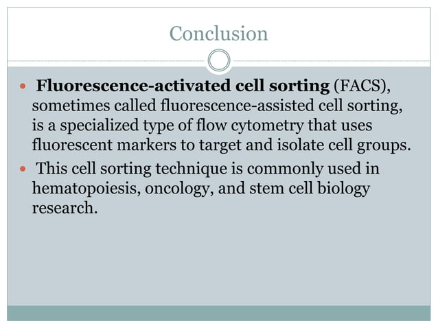 Fluorescence Activated Cell Sorting Facspptx Physics Science