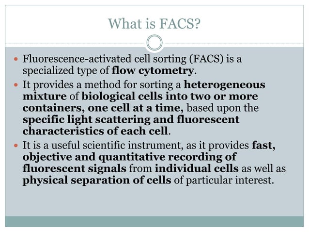 Fluorescence Activated Cell Sorting Facspptx Physics Science