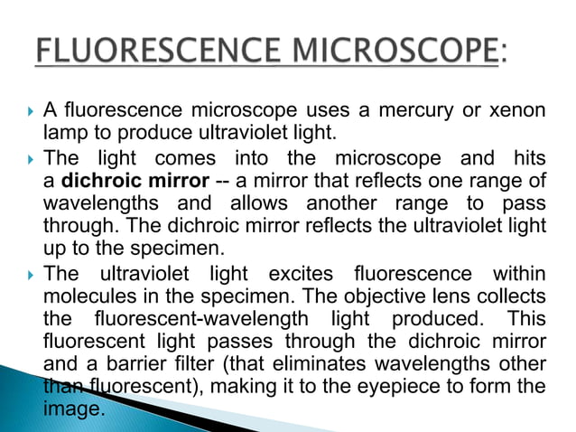 Fluorescence microscopy | PPTX | Biological Sciences | Science