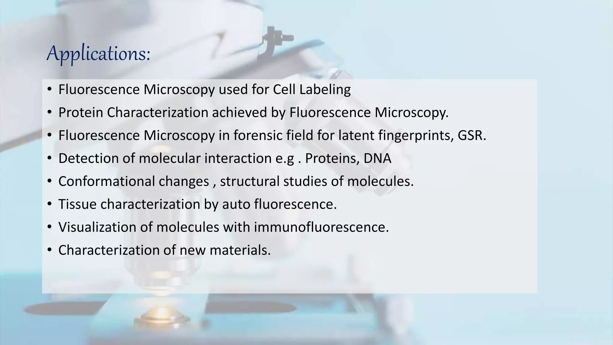 Fluorescence microscopy presentation | PPTX