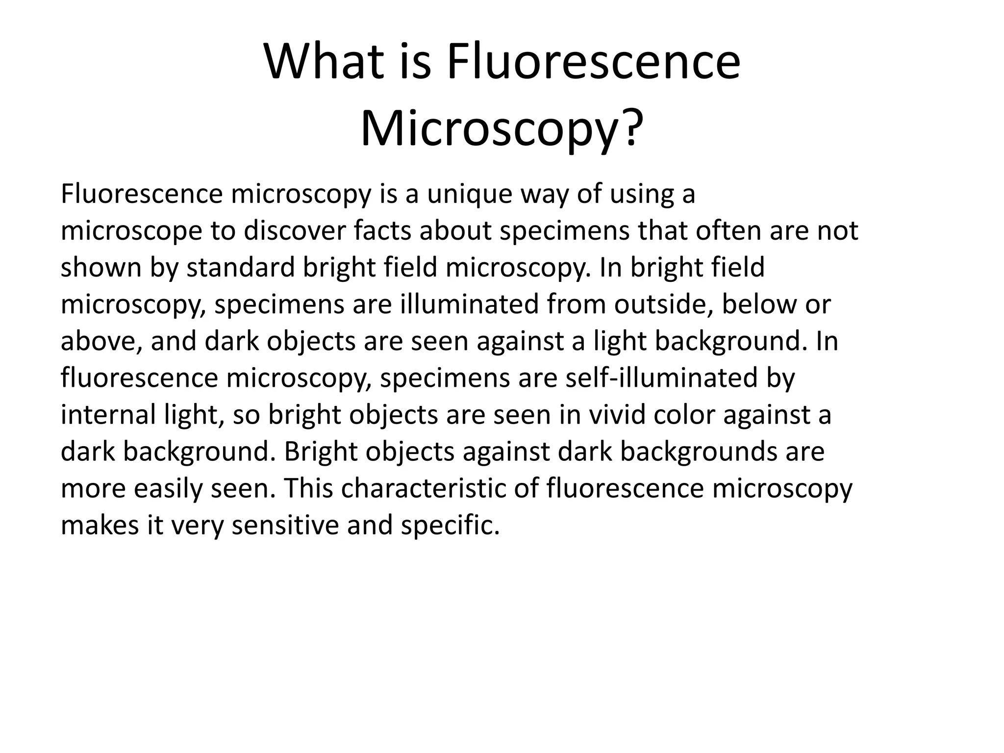 Fluorescence microscopy | PPTX