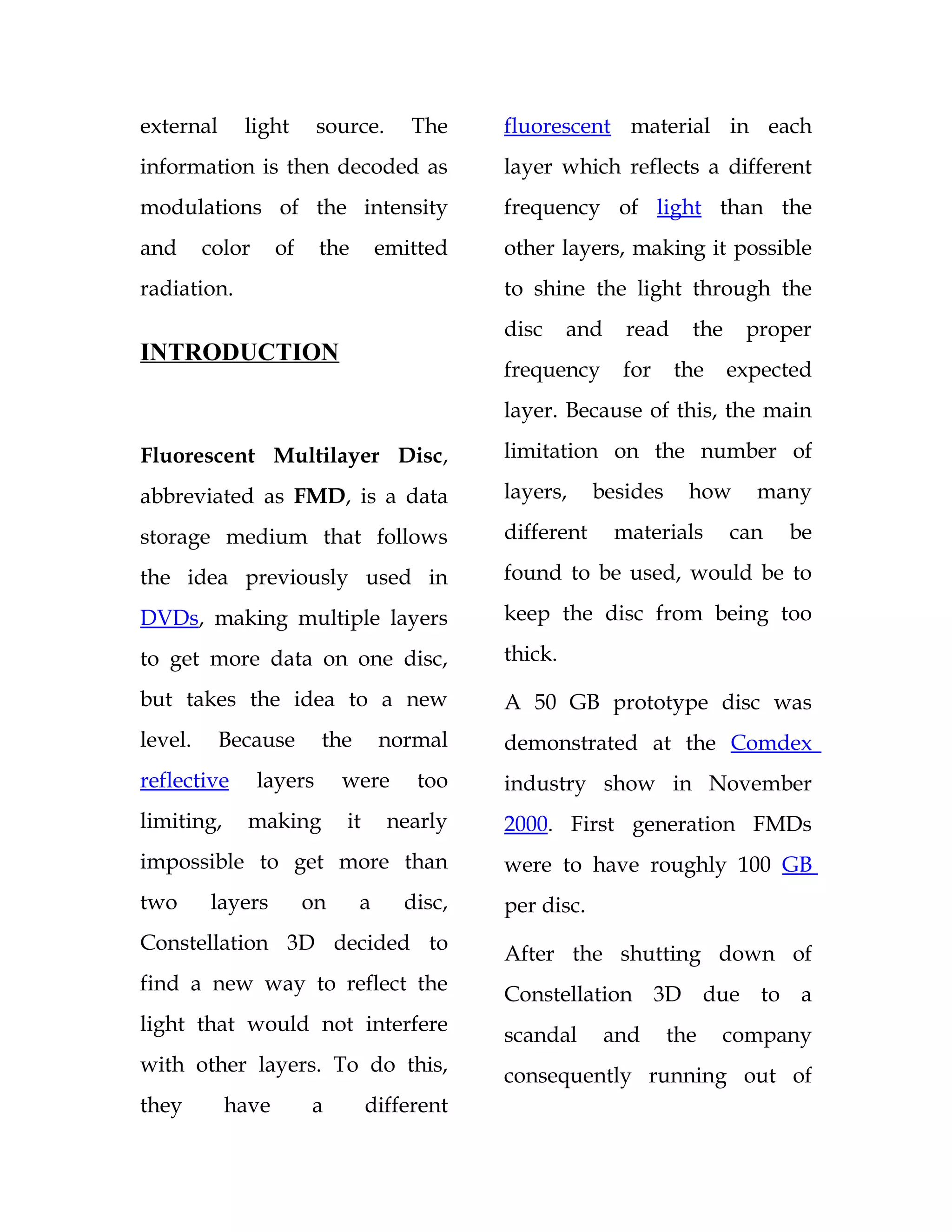 Fluorescent multilayer-disk-seminar-report | DOC