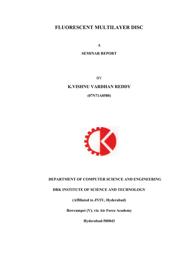 Fluorescent multilayer-disk-seminar-report | DOC